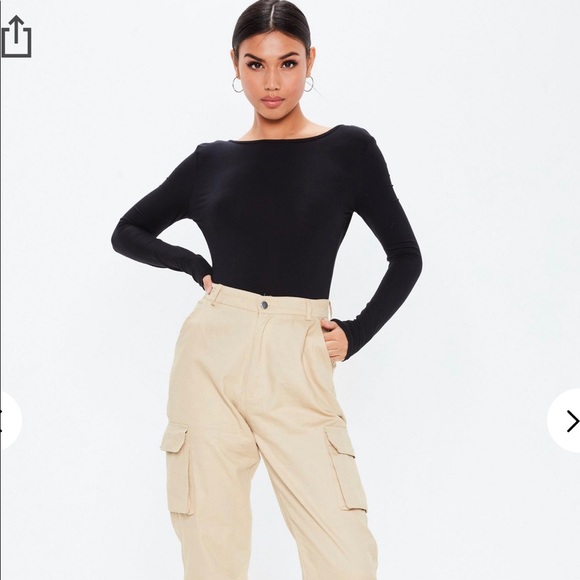 Missguided | Tops | Black Extreme Scoop Back Bodysuit | Poshmark
